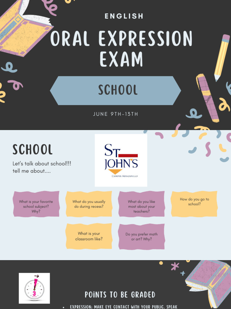English Oral Expression Exam Bim 5 | PDF