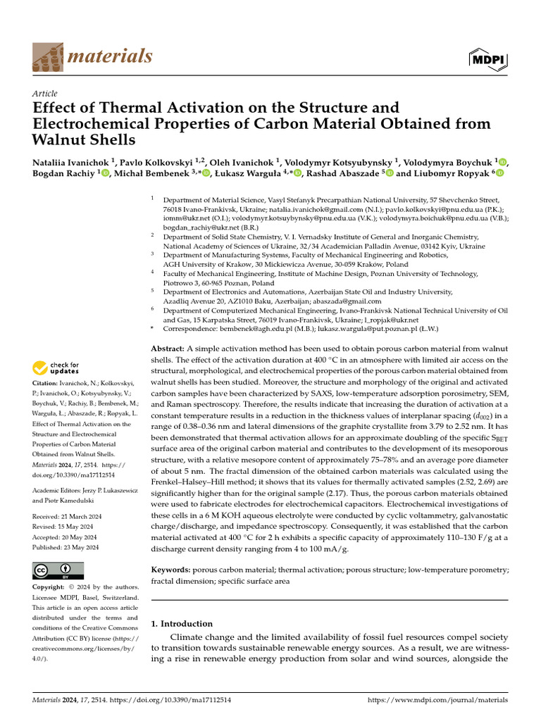 Effect of Thermal Activation On The Structure and | PDF | Adsorption ...