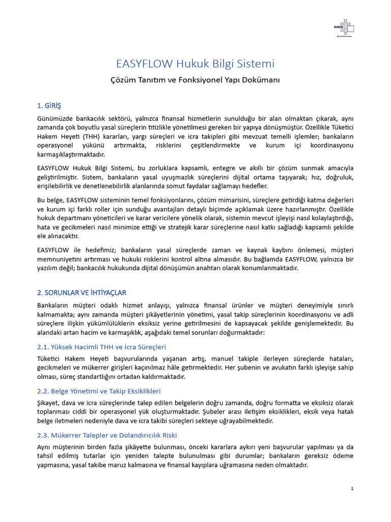 EASYFLOW Hukuk Bilgi Sistemi | PDF