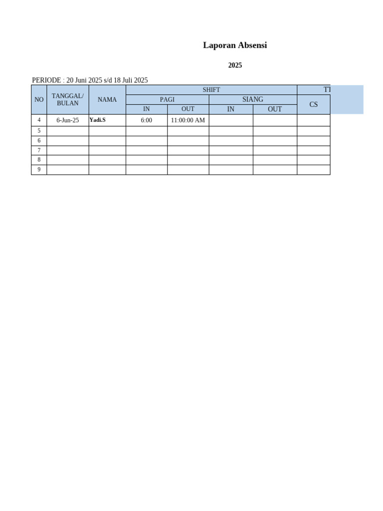 Absen Manual 20 Agustus | PDF