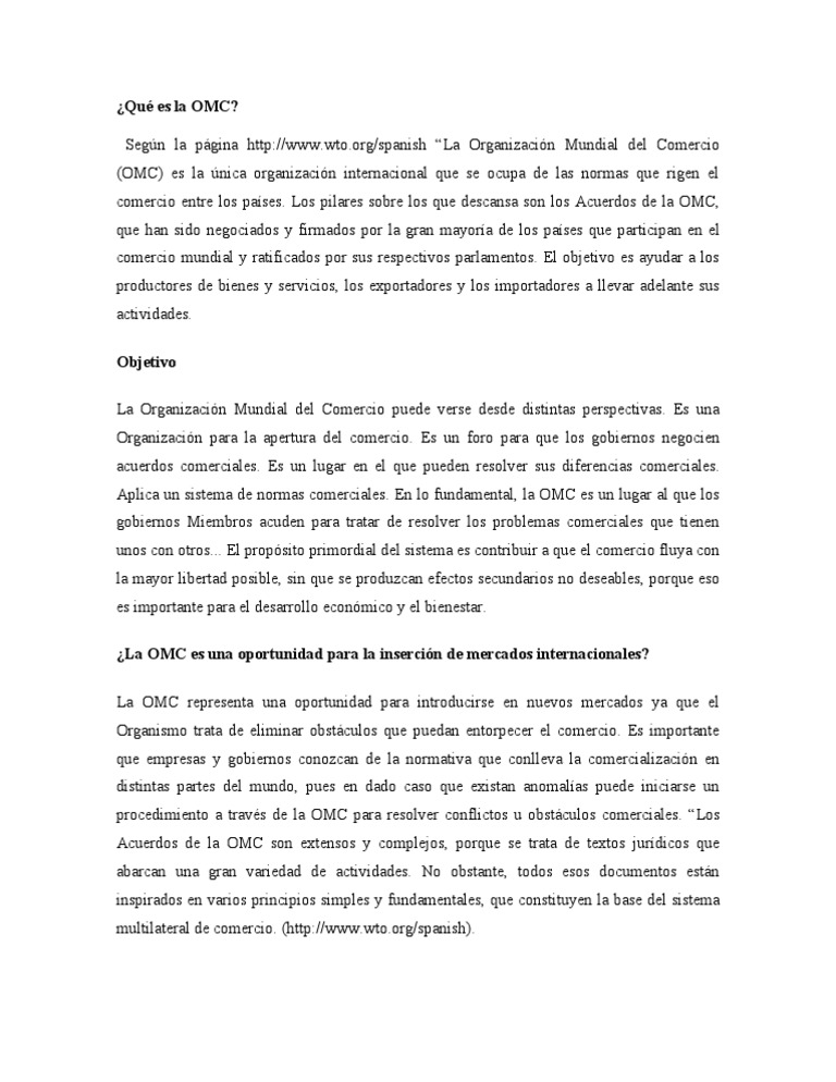 Qué Es La OMC | PDF | Negocios | Política