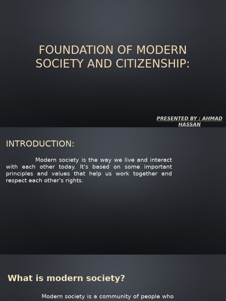 Principles of Modern Society & Citizenship | PDF | Citizenship | Community