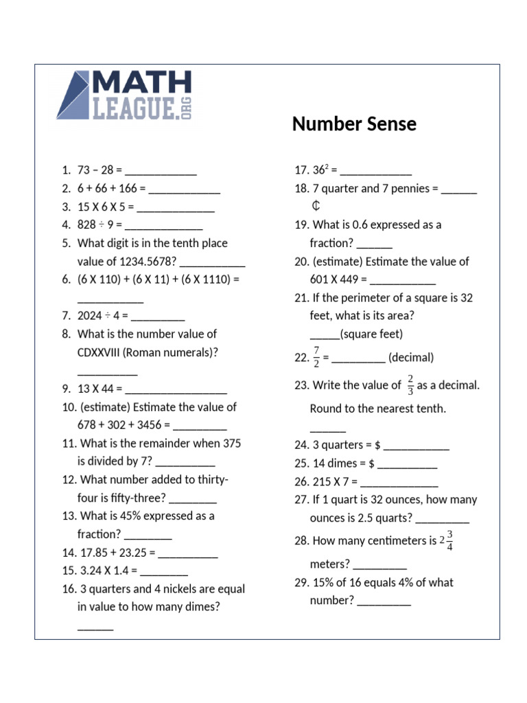 Math League Sample2 | PDF