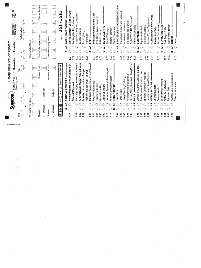 Suncor Safety Observation System | PDF