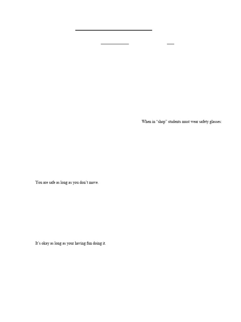 General Shop Safety Test A | PDF