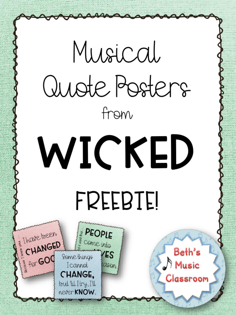 Musical Quote Posters: Wicked | PDF