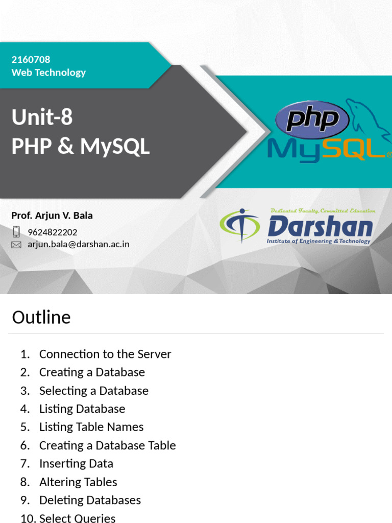 WT GTU Study Material Presentations Unit-8 23022020054300AM | PDF | Databases | Sql