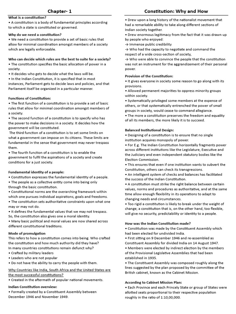 1 Constitution Why & How PDF | PDF | Constitution | Political Charters