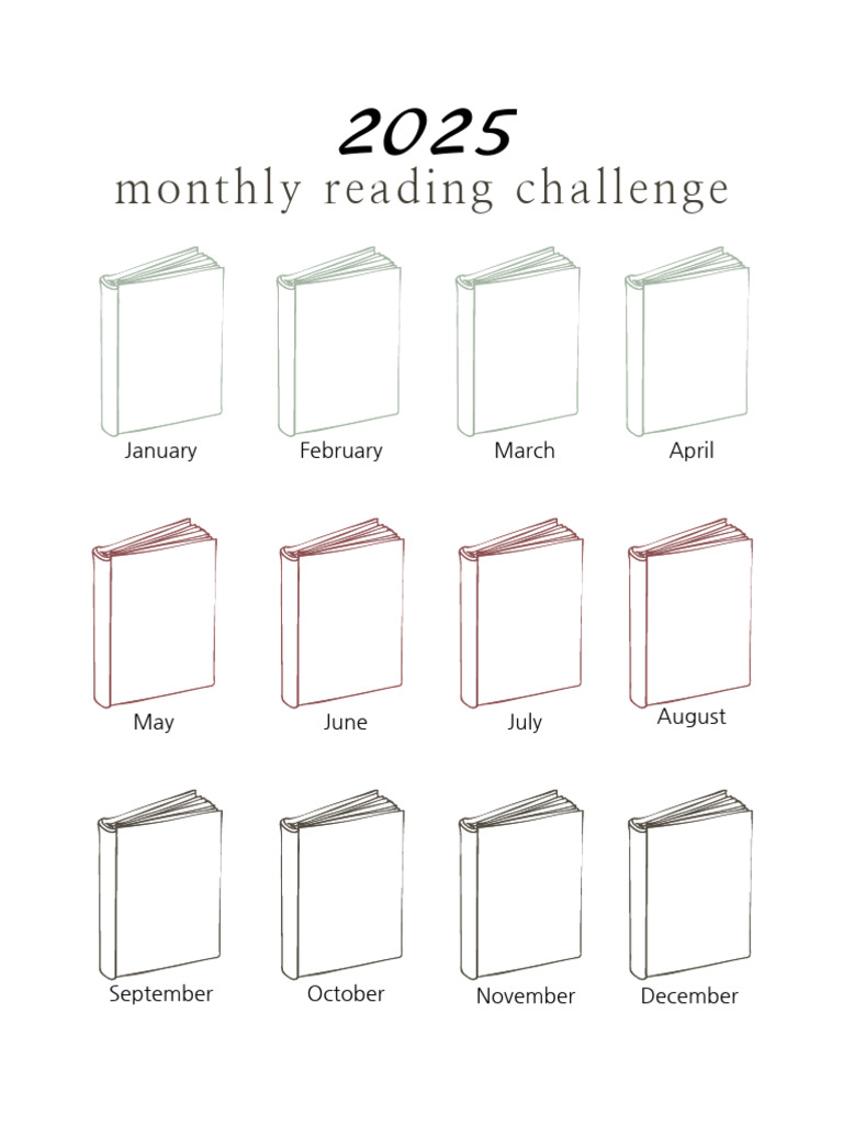 Monthly Reading Challenge Printable | PDF
