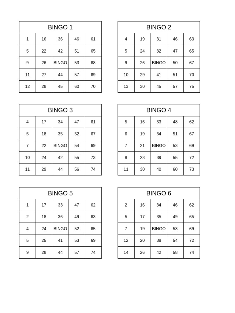 Résultats de BINGO : Séquences et Nombres | PDF