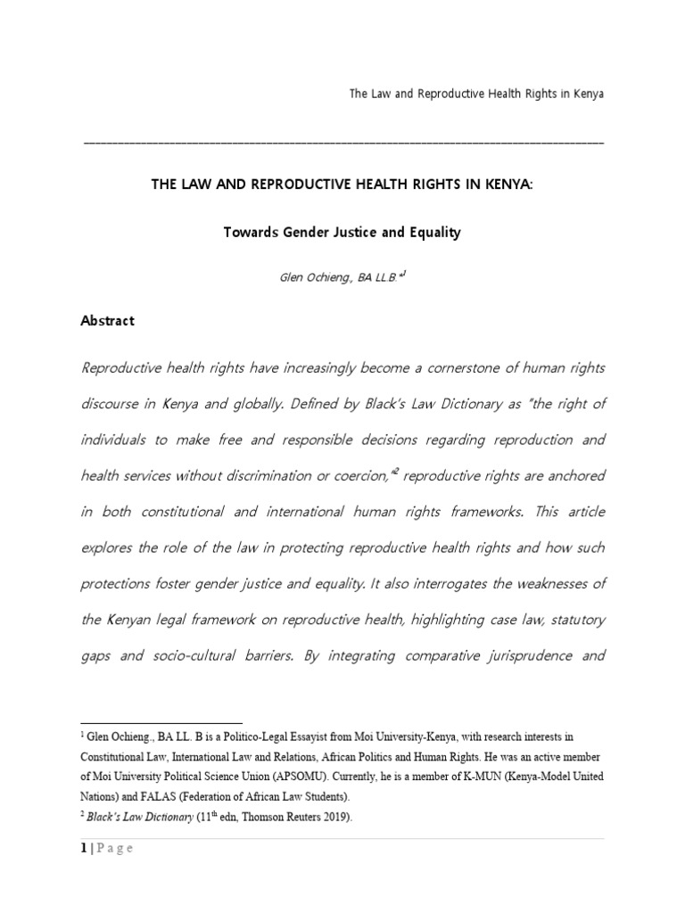 Reproductive Health Rights in Kenya | PDF | Reproductive Rights ...