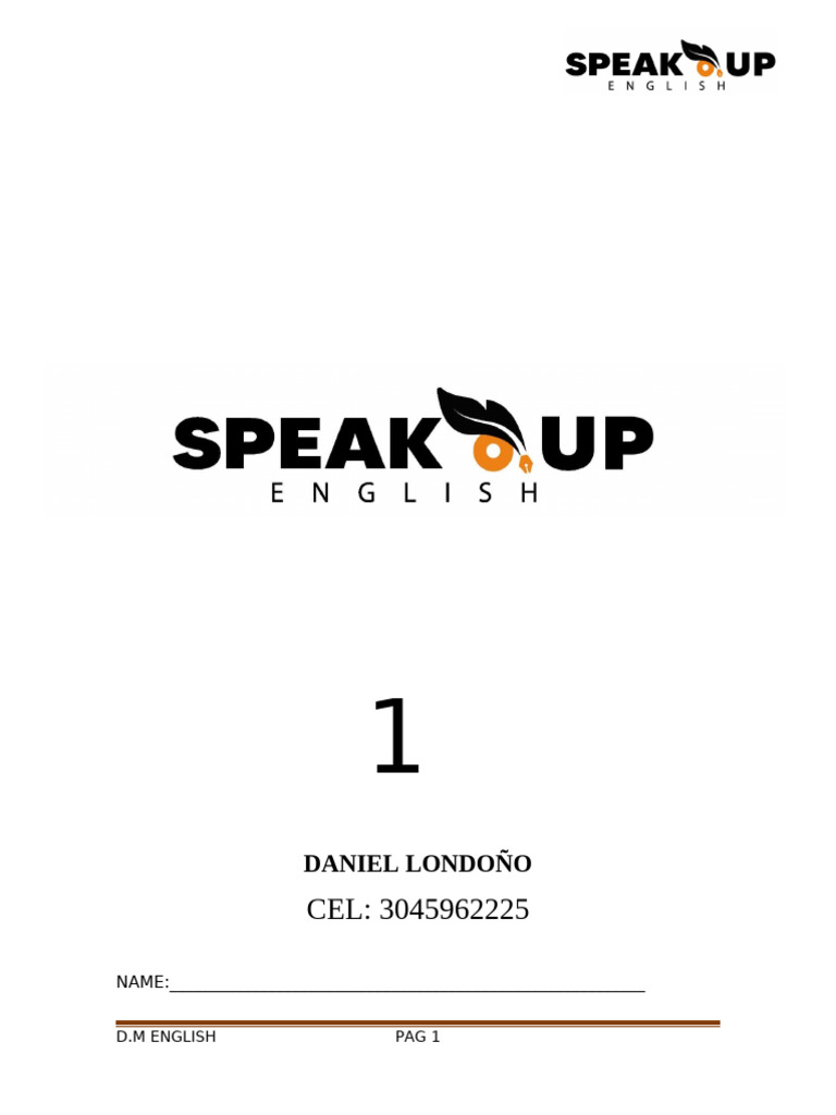 Cartilla 1 Speak Up | PDF