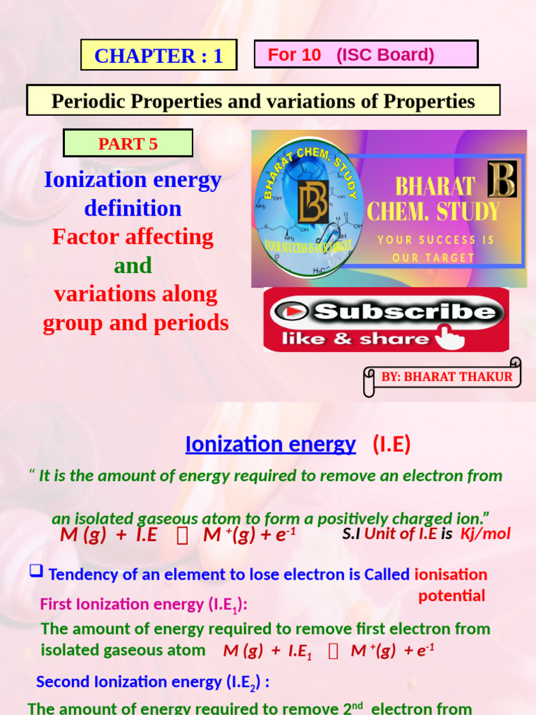 Factors Influencing Ionization Energy | PDF | Ionization | Ion