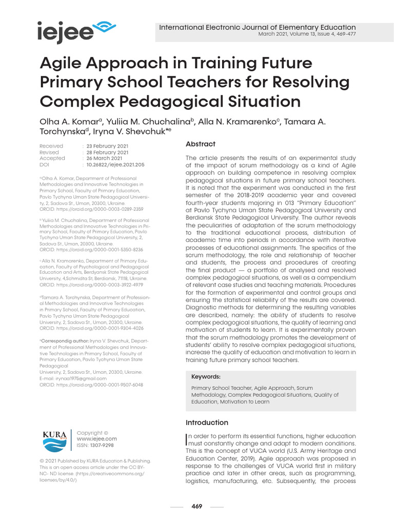 Training Primary Teachers in Difficult Pedagogical Situations | PDF ...
