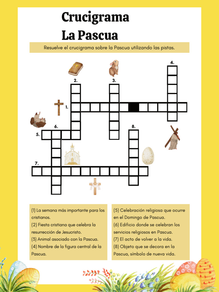 Crucigrama sobre la Pascua cristiana | PDF