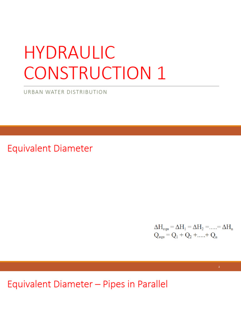 Hydraulic Design for Water Networks | PDF | Pump | Fluid Mechanics