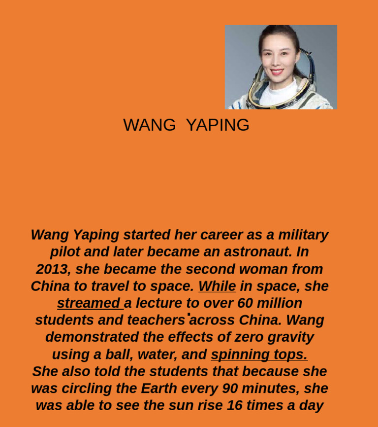 Wang Yaping: China's Space Pioneer | PDF