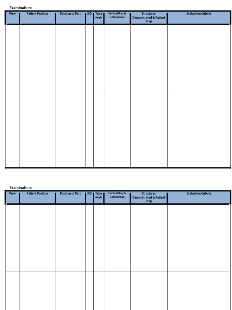 BLANK Positioning Chart Template | PDF