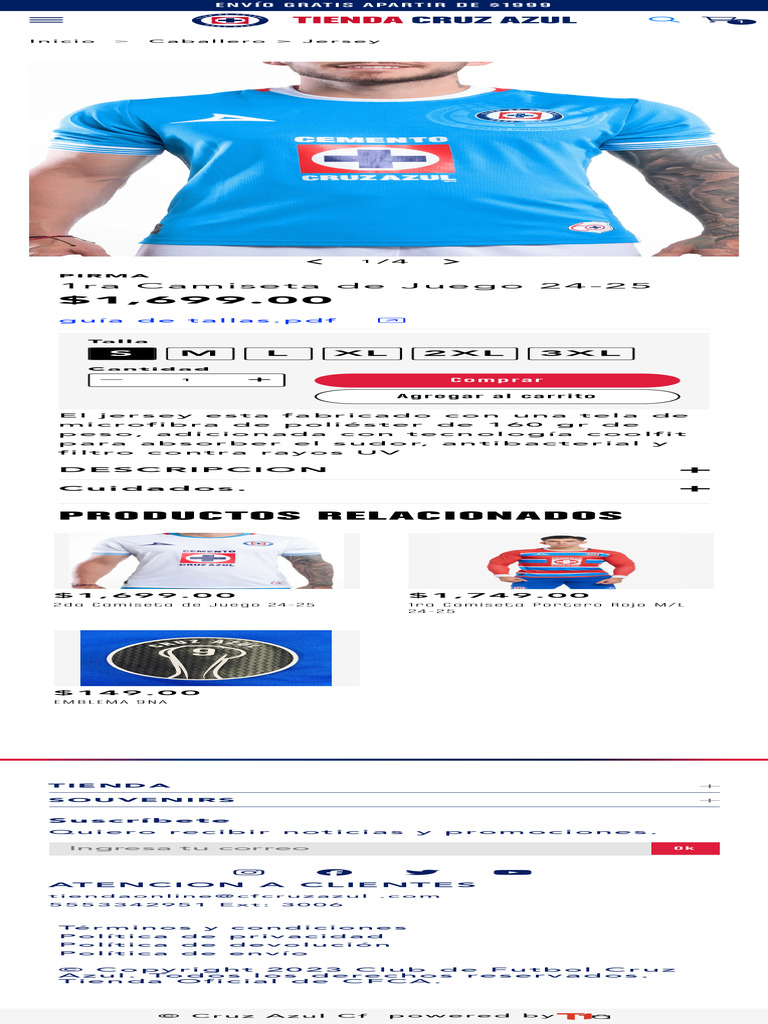 Jersey Oficial CF Cruz Azul 24-25 | PDF