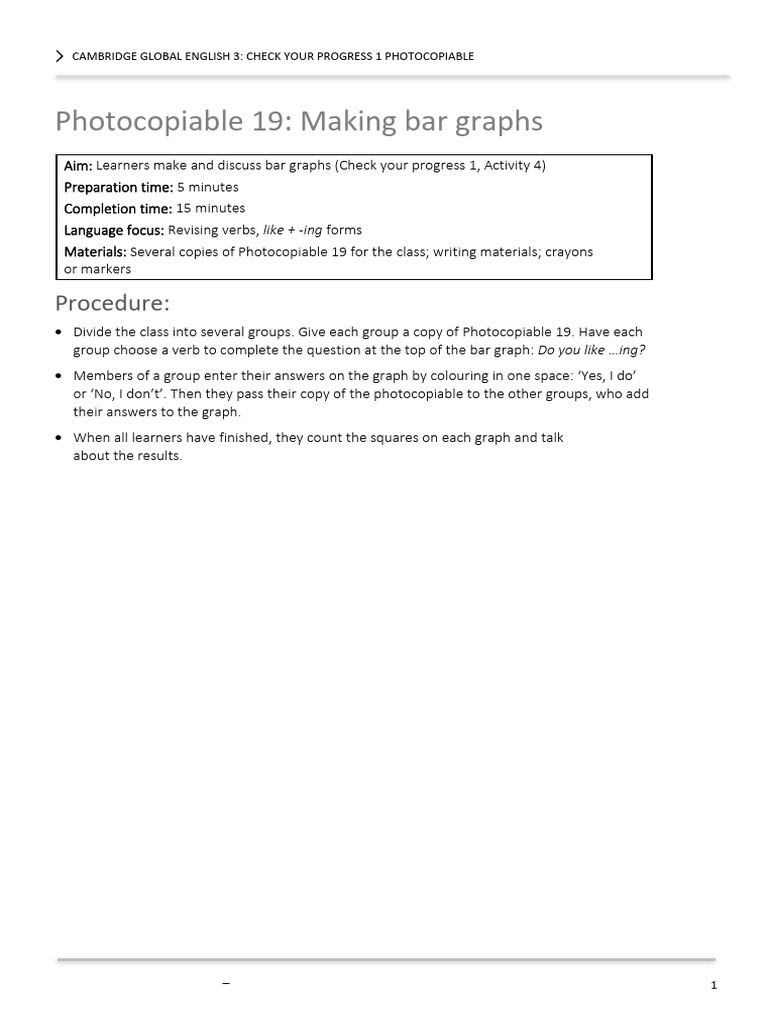 Bar Graph Activity for Cambridge English 3 | PDF | Camouflage | English ...