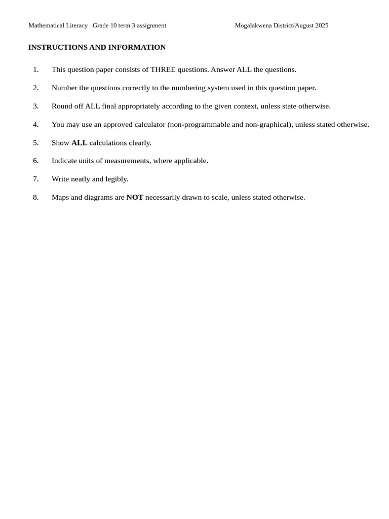 2025 Grade 10 Qp Term 3 Assignment-1 | PDF | Banks | Interest