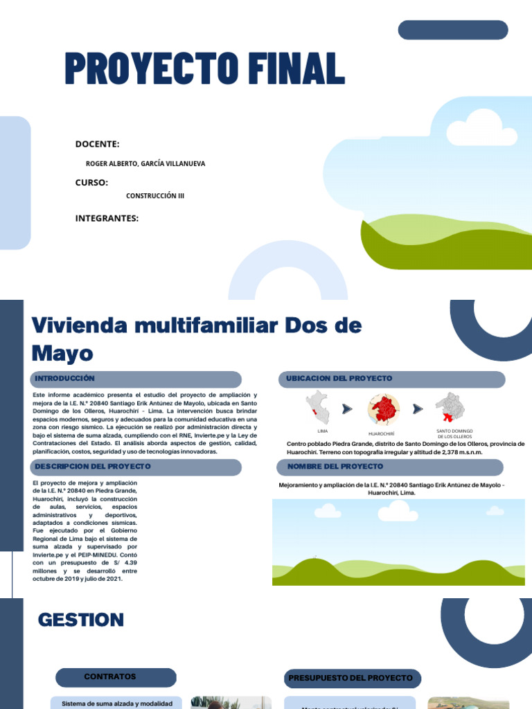 Mejora de I.E. N.º 20840 en Huarochirí | PDF | Calidad (comercial ...