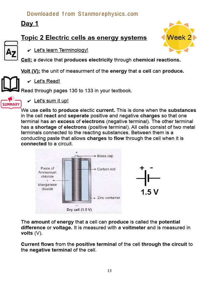 Understanding Electric Cells and Circuits | PDF