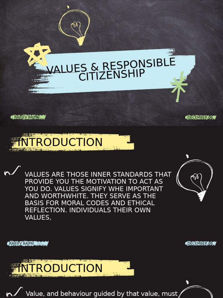 Values & Responsible Citizenship | PDF | Value (Ethics) | Behavior ...