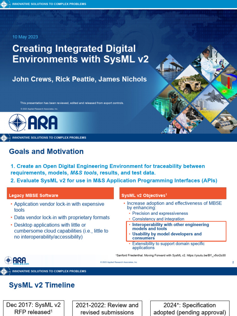1400 ARA Creating Integrated Digital Environments With SysML v2 | PDF ...
