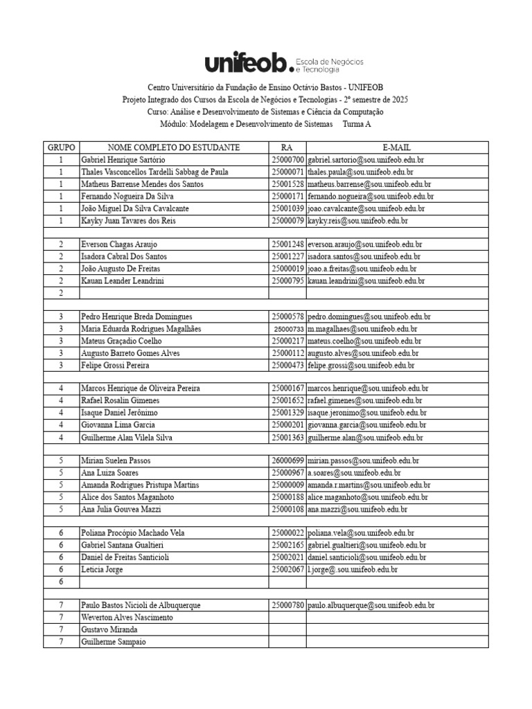 M-Dulo Modelagem e Desenv. Sistemas - Turma A | PDF