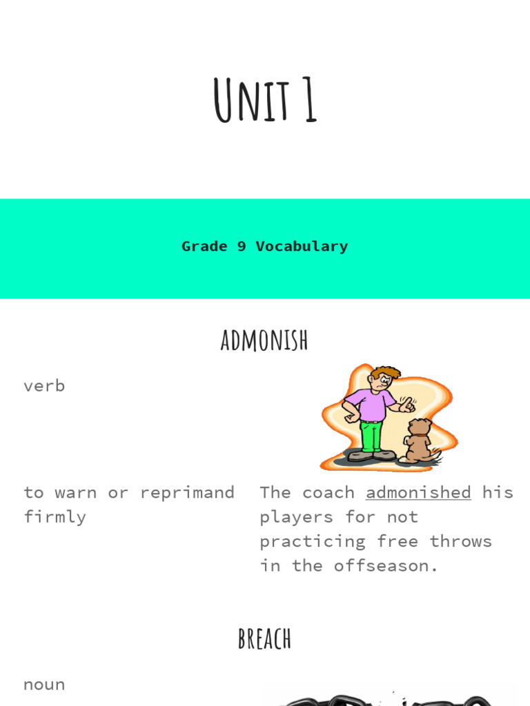 ELA 9 Unit 1 Vocabulary | PDF