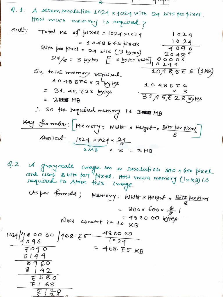 Video Frame Buffer Memory Calculation | PDF | Digital Technology ...