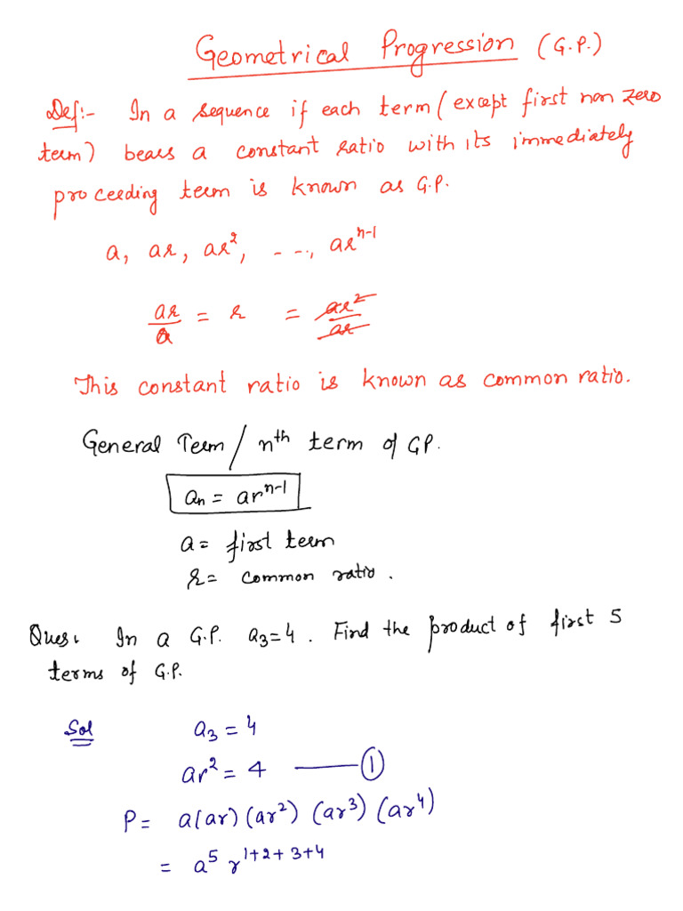 Math Notes Sequence and Series | PDF