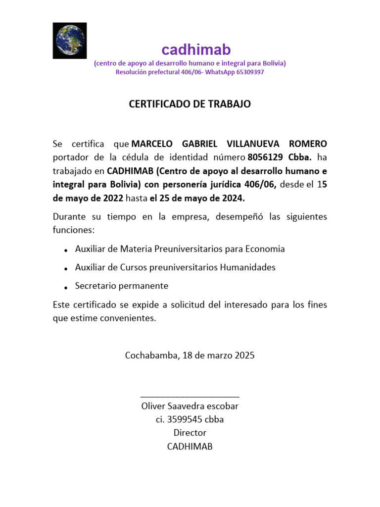 Certificado de Trabajo%5b1%5d.pdf | PDF