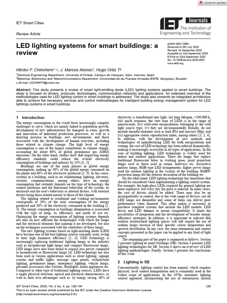 IET Smart Cities - 2020 - Chinchero - LED Lighting Systems For Smart ...