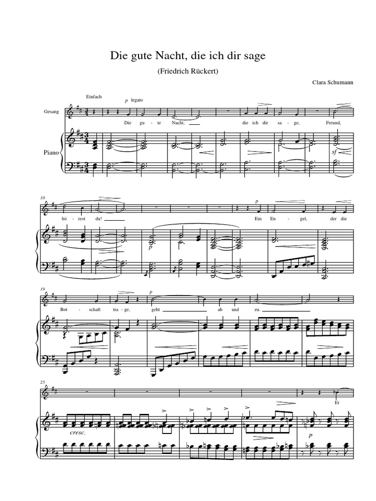Die Gute Nacht Pdf German Songs