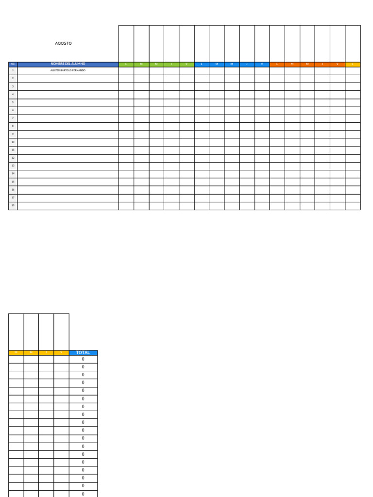 Para Maestros Registro de Actividades Por Dia Por Mes y Suma Al Final | PDF