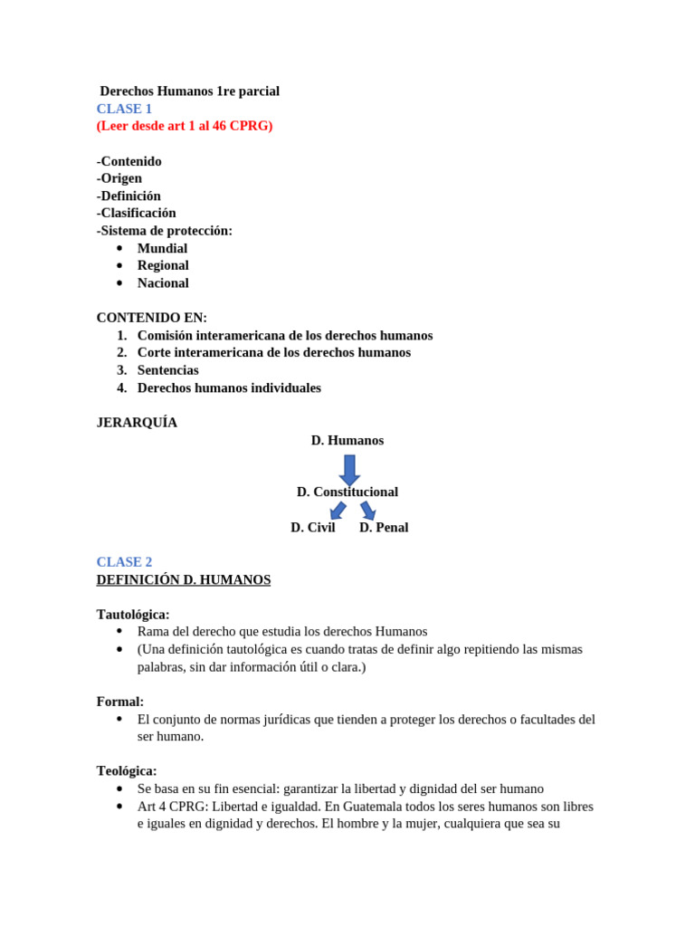 Repaso 1re Parcial | PDF | Derechos humanos | Derecho Constitucional