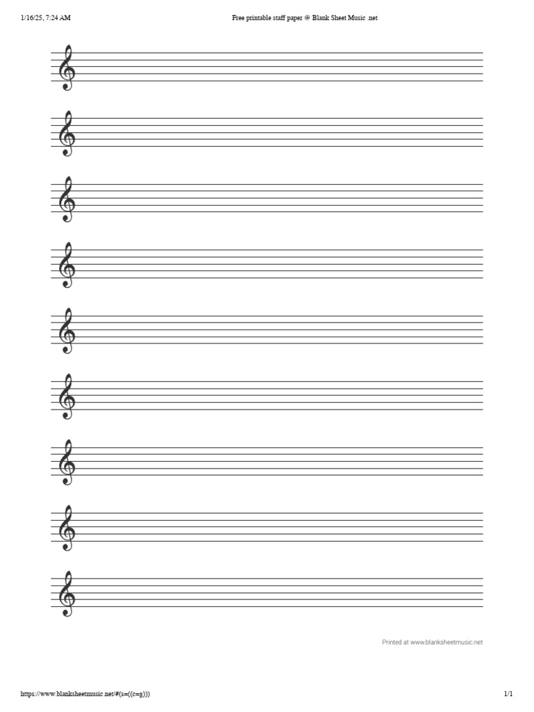 Free Printable Staff Paper Download | PDF