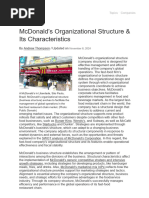 McDonald's Organizational Structure Analysis - Panmore Institute | PDF ...