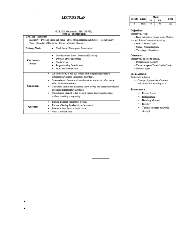 Elasticity PDF NSU PHY107 RRI | PDF | Deformation (Engineering) | Elasticity (Physics)