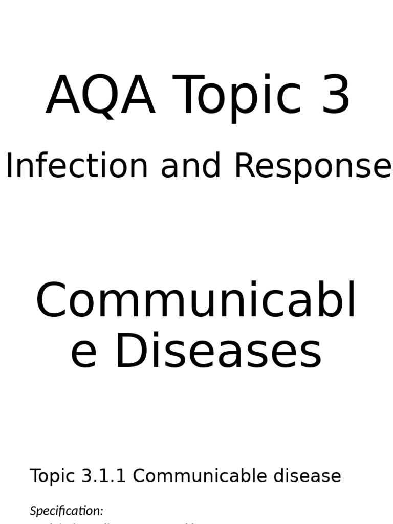 GCSE Communicable Disease and Pathogens (TOPIC 3) | PDF | Pathogen ...