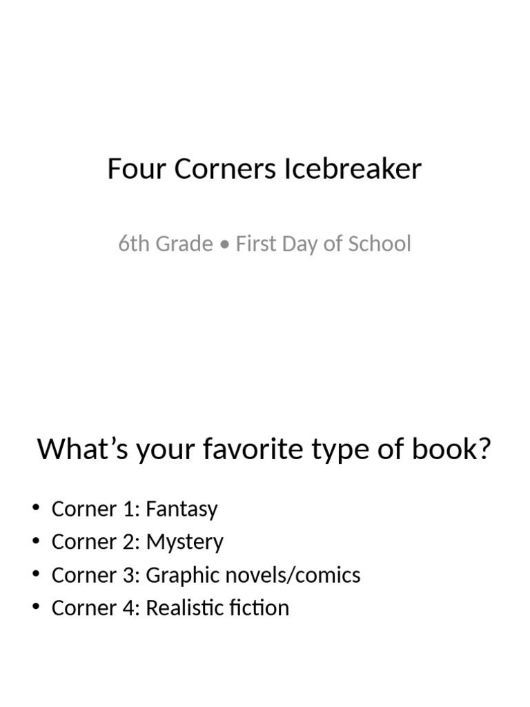 Four Corners Icebreaker Expanded | PDF