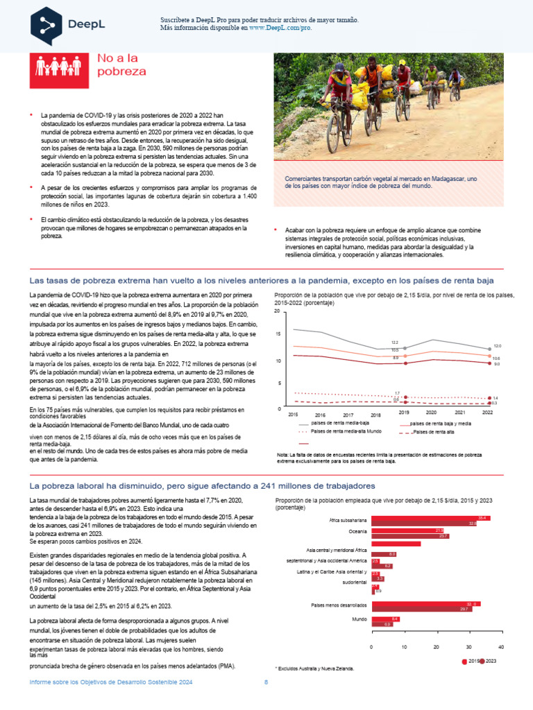 The Sustainable Development Goals Report 2024 ODS 1 y 4 ES | PDF ...