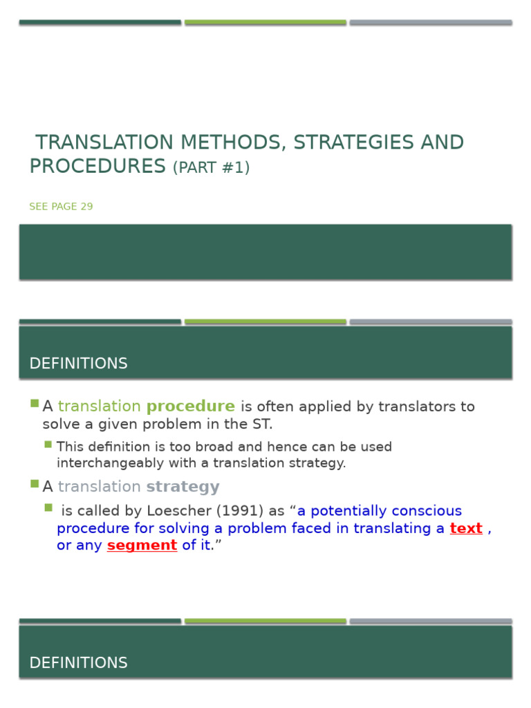 Translation Methods and Strategies Key | PDF | Noun | Grammatical Number