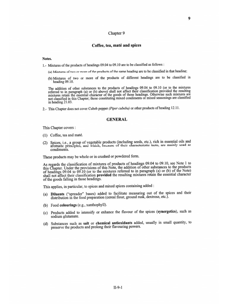 Sample WCO Explanatory Notes | PDF