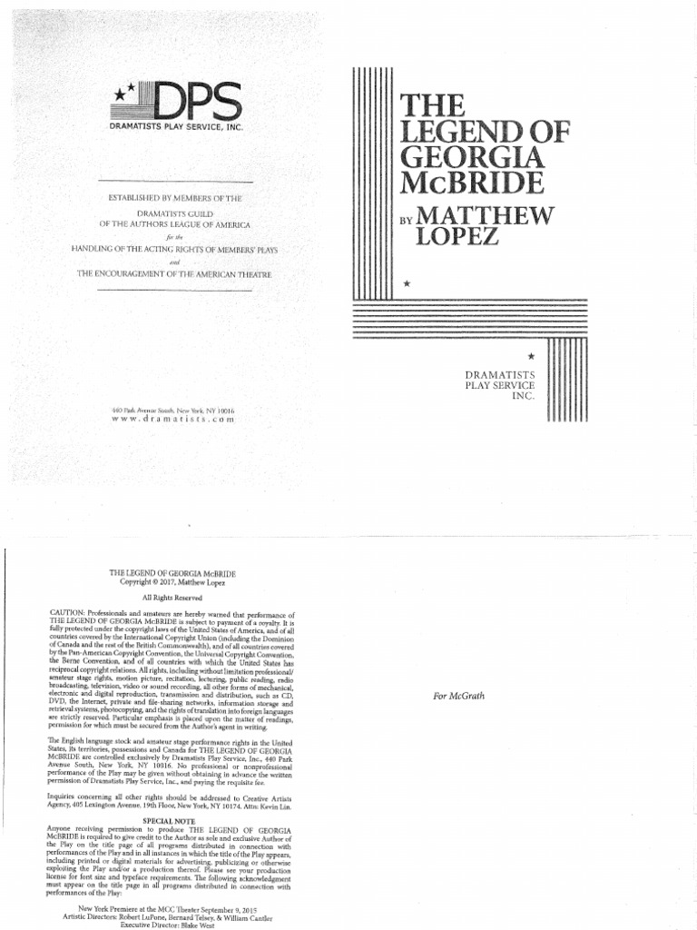 Lopez, Matthew - The Legend of Georgia McBride | PDF