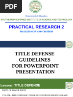 Title Defense Presentation Guidelines | PDF