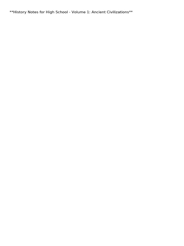 History Notes Ancient Civilizations | PDF