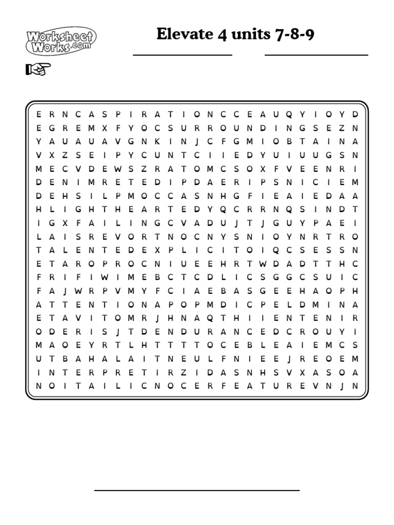 WorksheetWorks Elevate 4 Units 789 5 | PDF